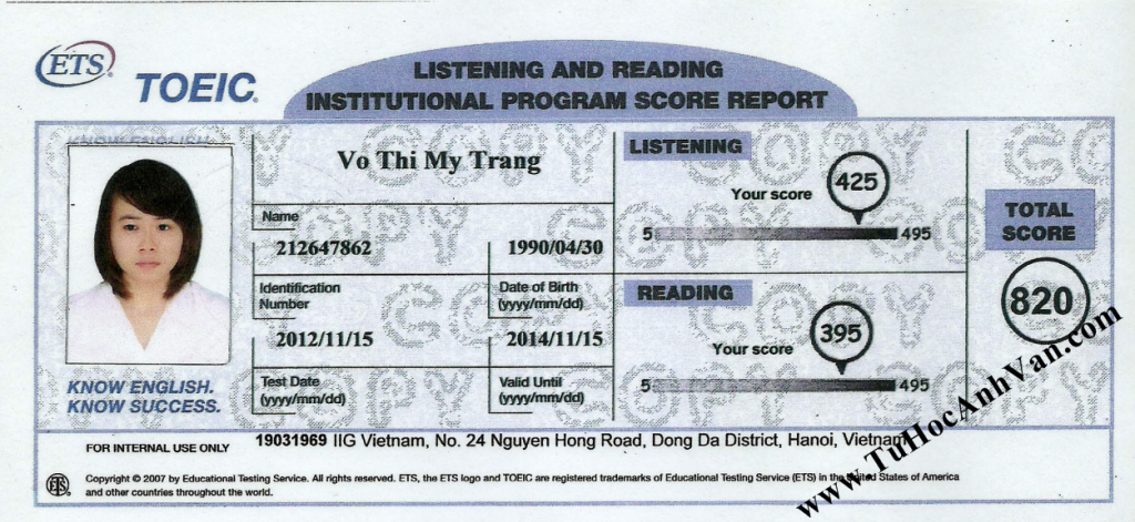 Phương Pháp Học Tập Đúng Đắn Để Đạt Toeic Điểm Cao - Võ Thị Mỹ Trang - TOEIC: 820 Điểm - Anh ngữ ...