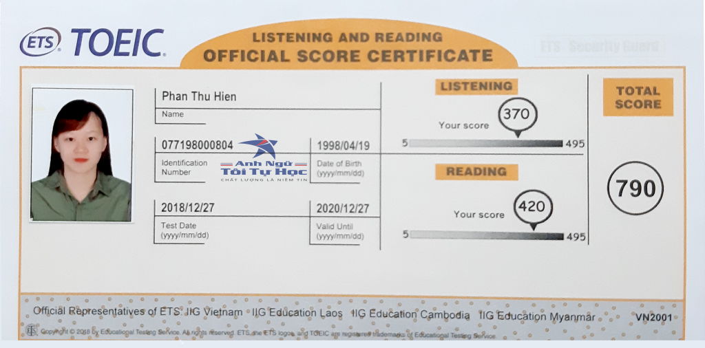 TIN VUI THỦ ĐỨC: THU HIỀN ĐẠT 790 TOEIC - Anh ngữ TÔI TỰ HỌC